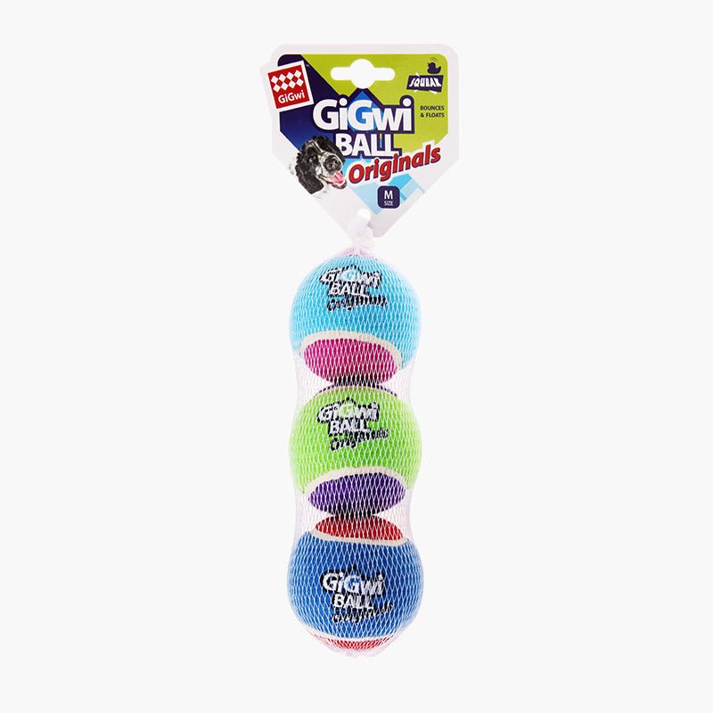 Gigwi Dog Toy Tennis Ball Assorted Colours - Durable Rubber Dog Ball ...